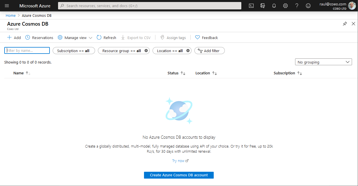 First Steps with Cosmos DB, Building your Own Rocket First Steps with Cosmos DB, Building your Own Rocket